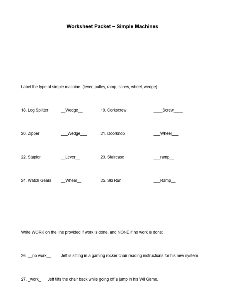 Simple Machines Identification | PDF