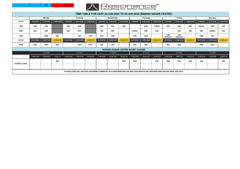 MN Time Table 2023-24 - 24-Jun-2024 | PDF