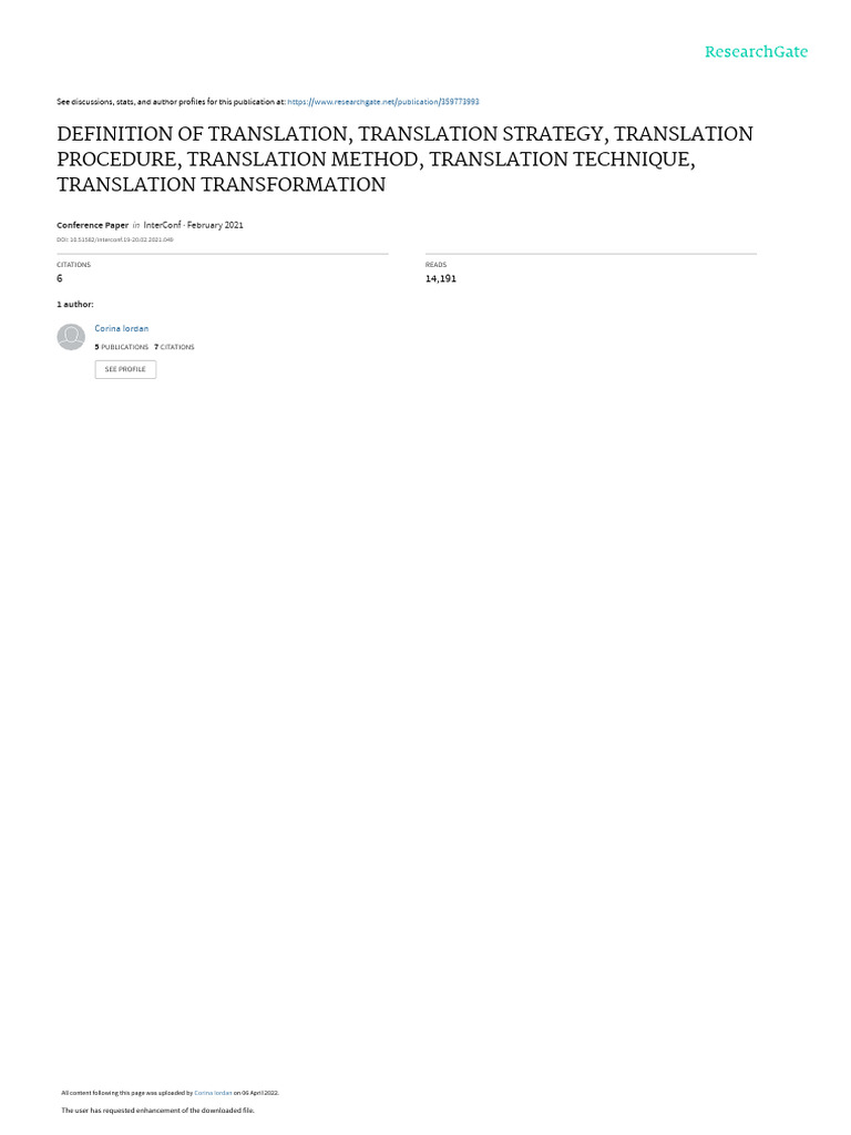 Definition of Translation Translation ST | PDF | Translations | Linguistics