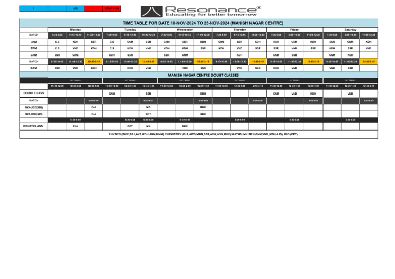 MN TIME TABLE 2023-24- 18-NOV-2024 | PDF