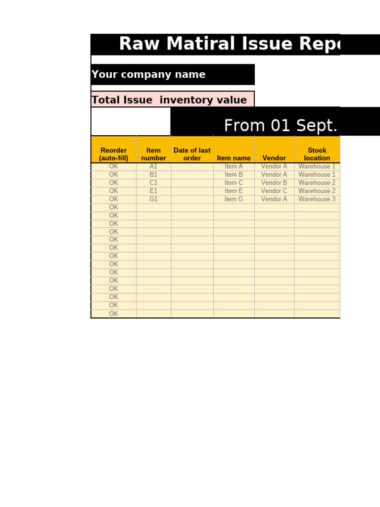 Raw Matrial Issue Report2 | PDF