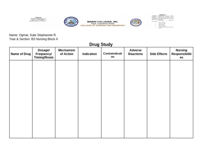 Drug Study Format | PDF | Science & Mathematics