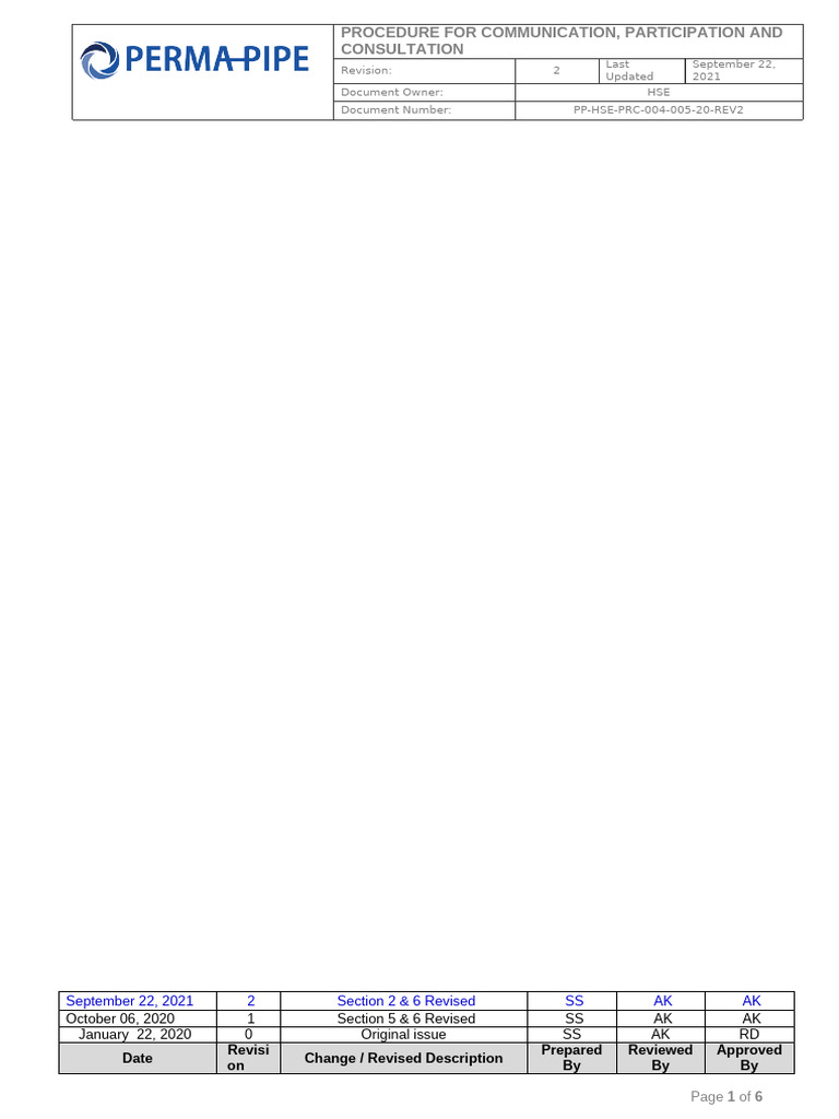 PP Hse PRC 004 005 20 Rev2 D0 | PDF | Occupational Safety And Health ...