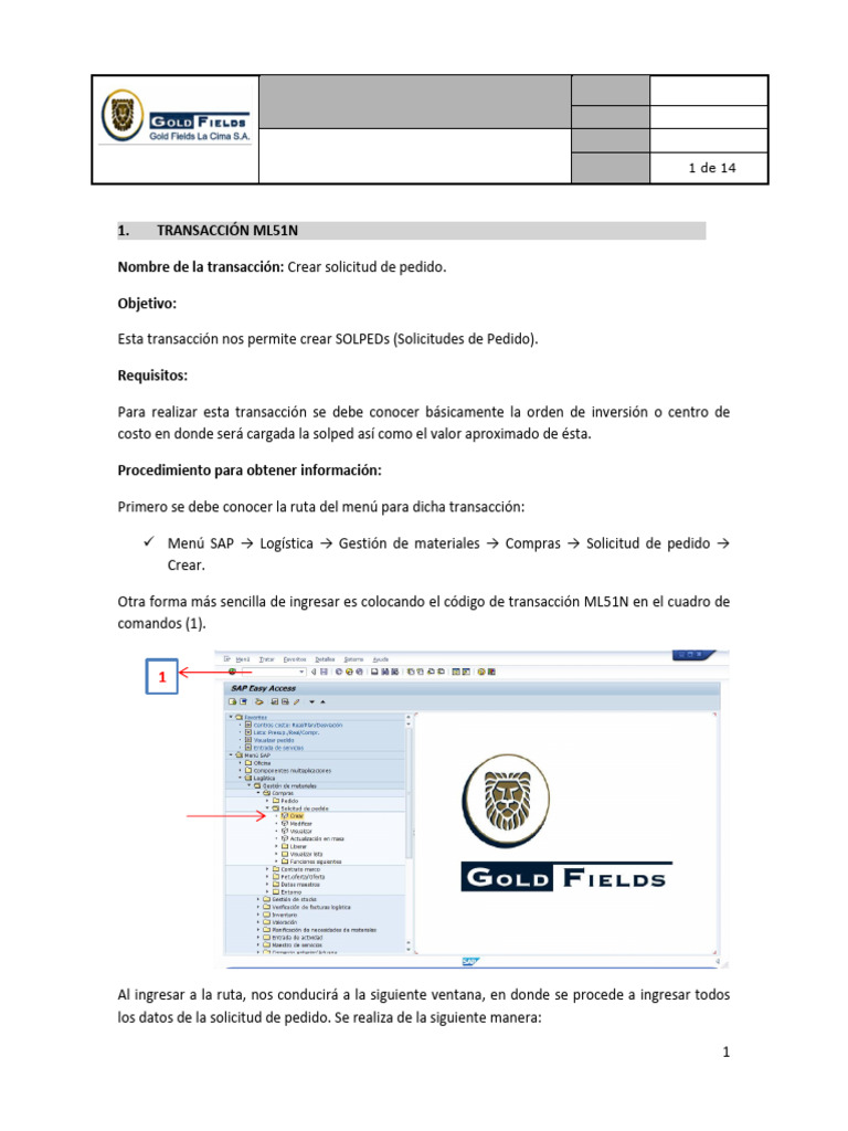 Creación de Solped - SAP | PDF | Informática