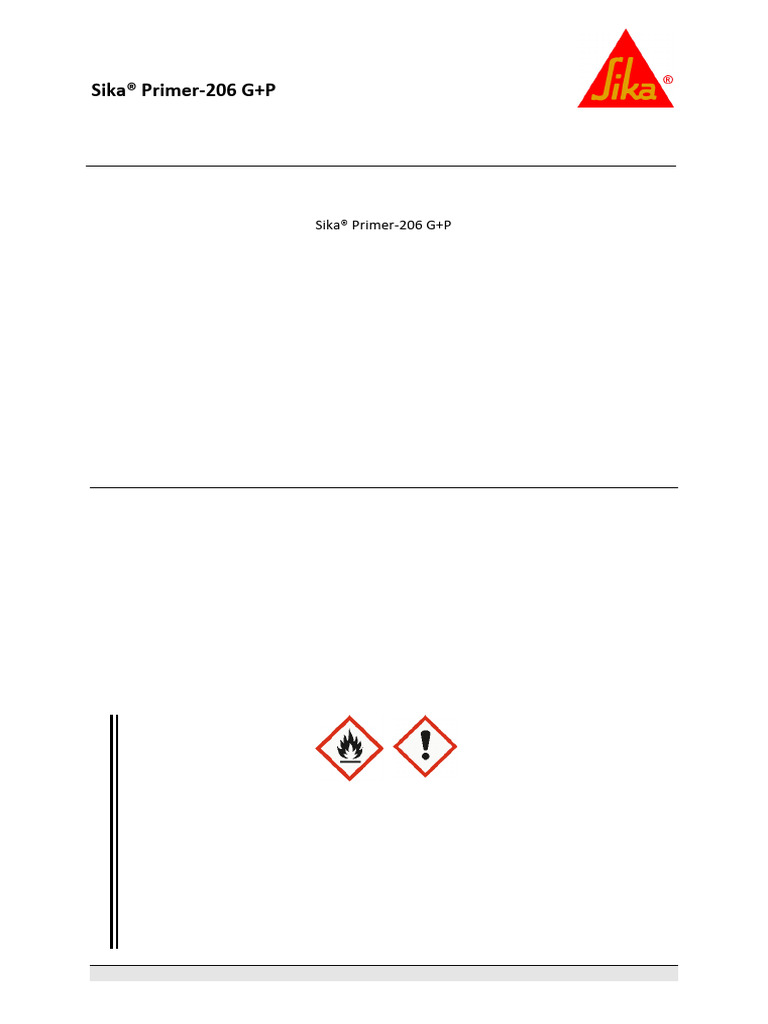 HDS Sika® Primer-206 G-P | PDF | Solubilidad | Agua