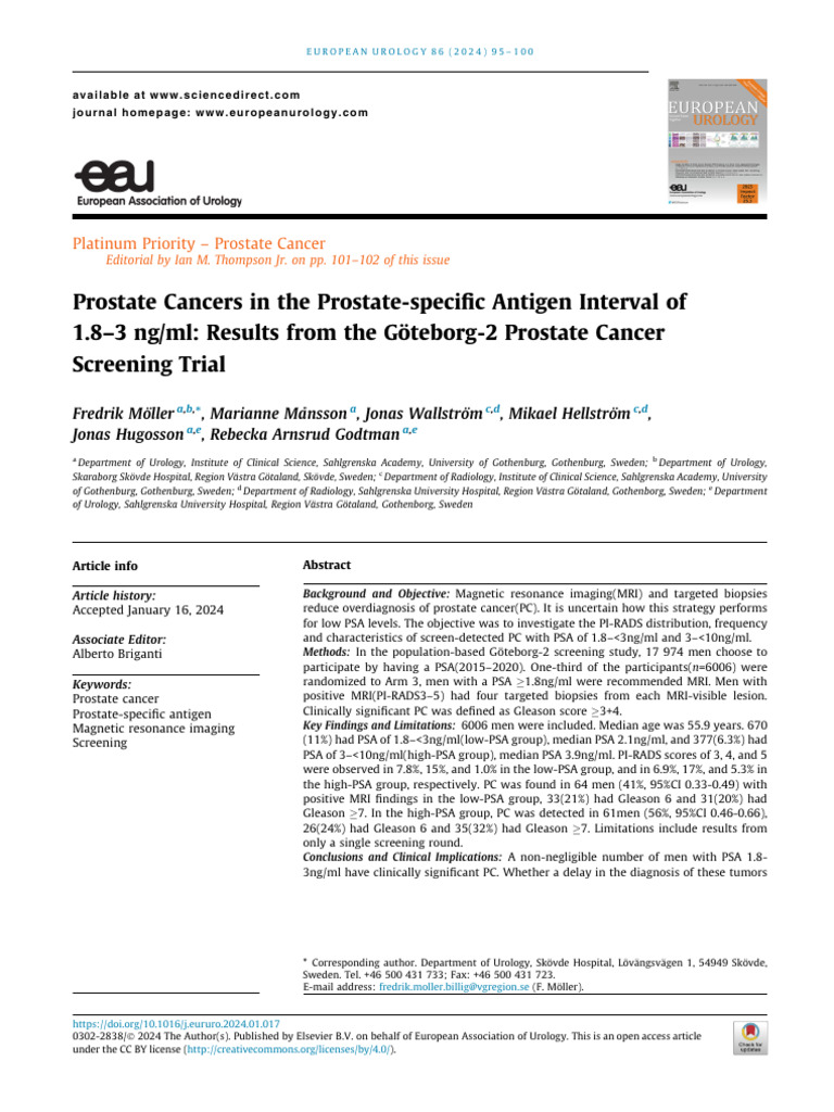 Prostate Cancers in The Prostate Specific Antigen | PDF | Prostate ...
