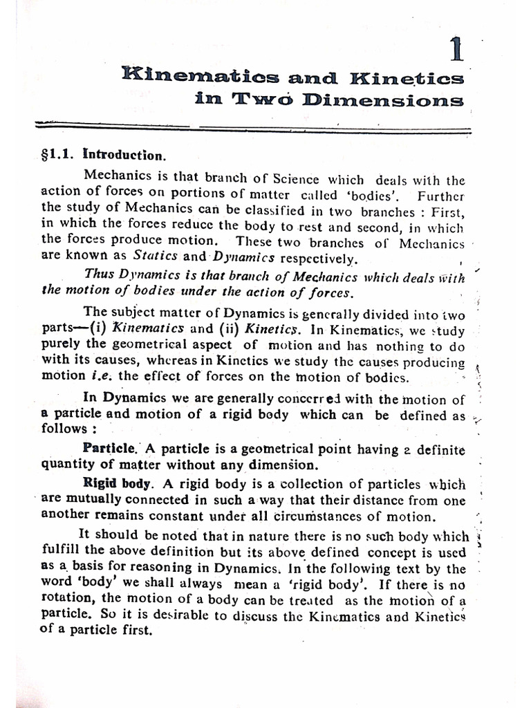 Kinematics and Kinetic in 2 Dimensions | PDF
