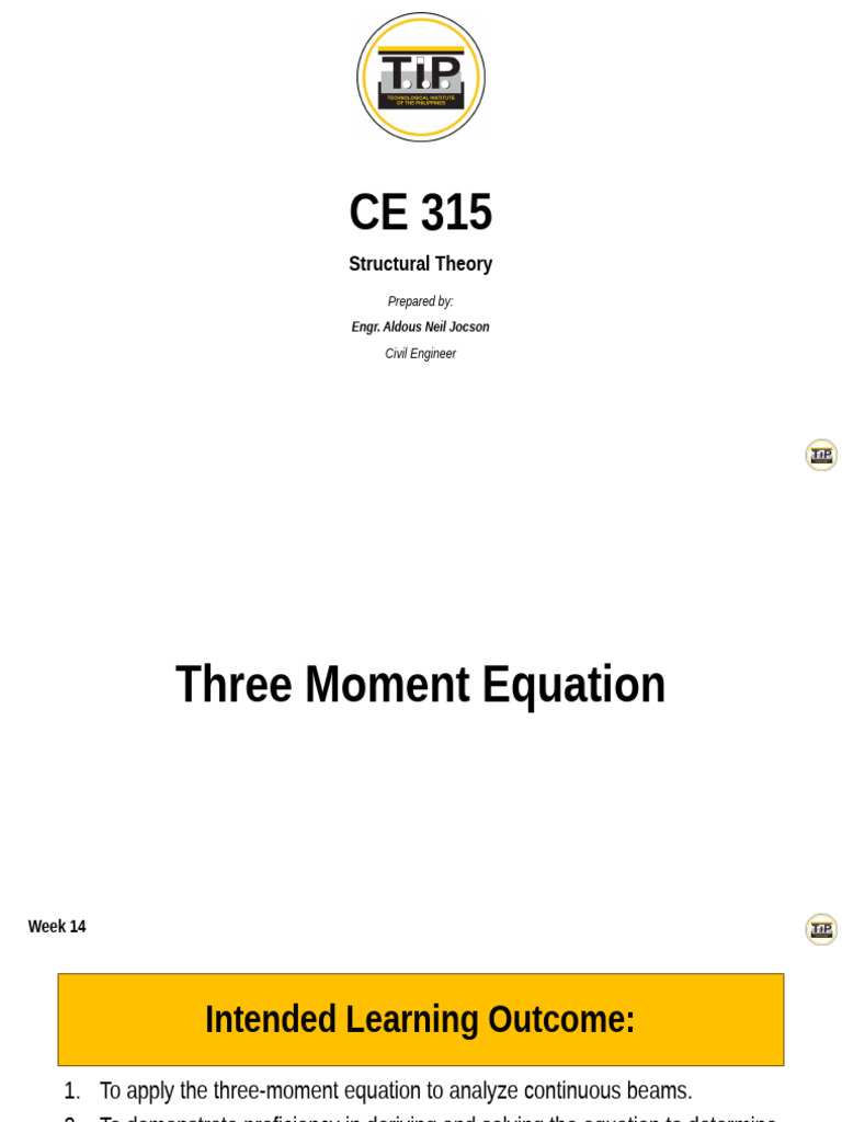 Three Moment Equation for Beams | PDF | Beam (Structure) | Solid Mechanics