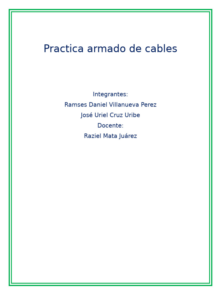 Practica Armado de Cables | PDF