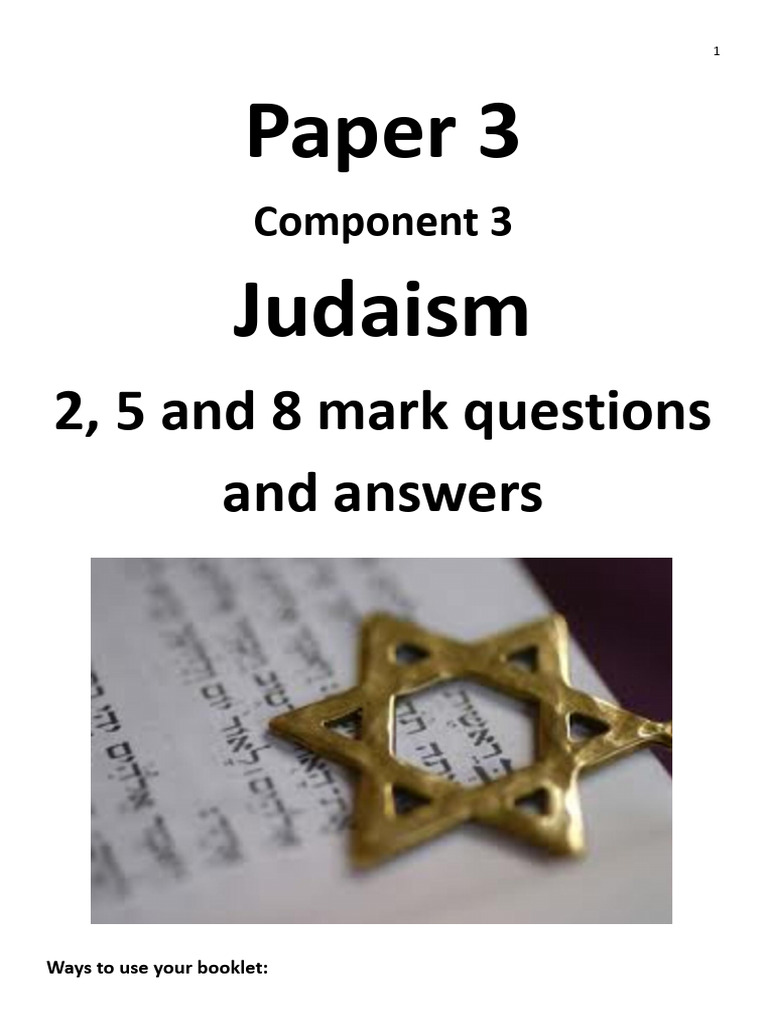 EFr 2022-23 Judaism 2 5 and 8 Mark (ABE) | PDF | Jewish Prayer | Synagogue