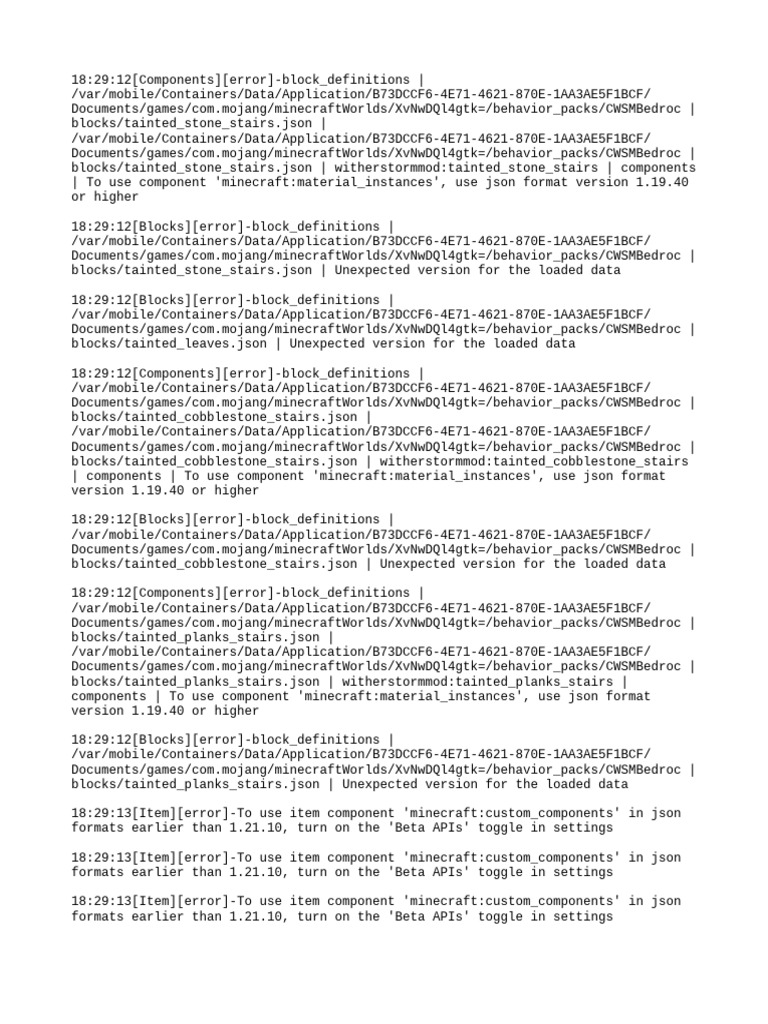 ContentLog2024 10 12 - 18 28 04 - 1 | PDF | Minecraft | Computing