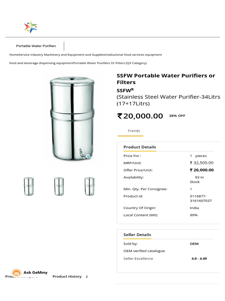gem water filter | PDF | Water Purification | Water