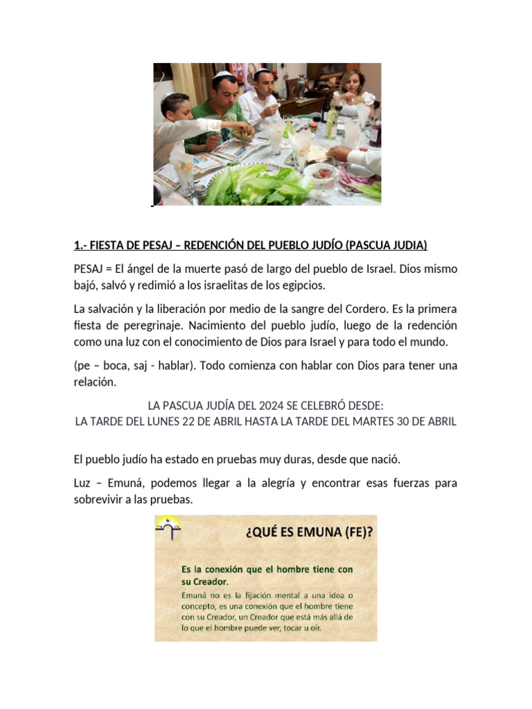 Fiesta Pesaj Pdf Pascua Judios Y Judaísmo