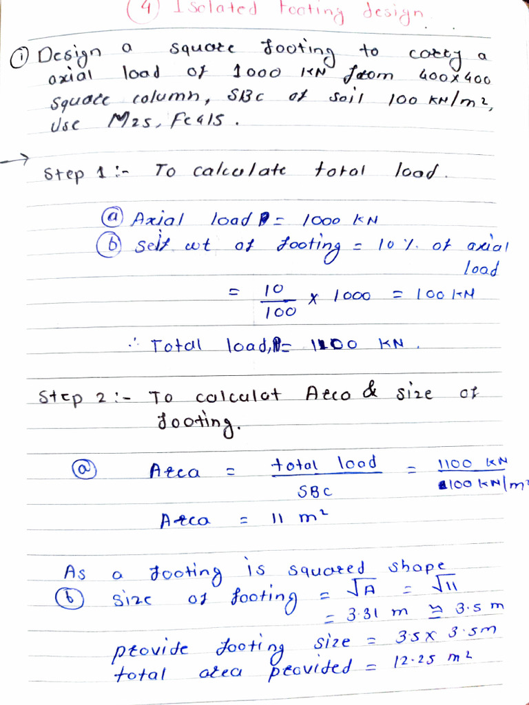Footing Design Calculation Guide | PDF