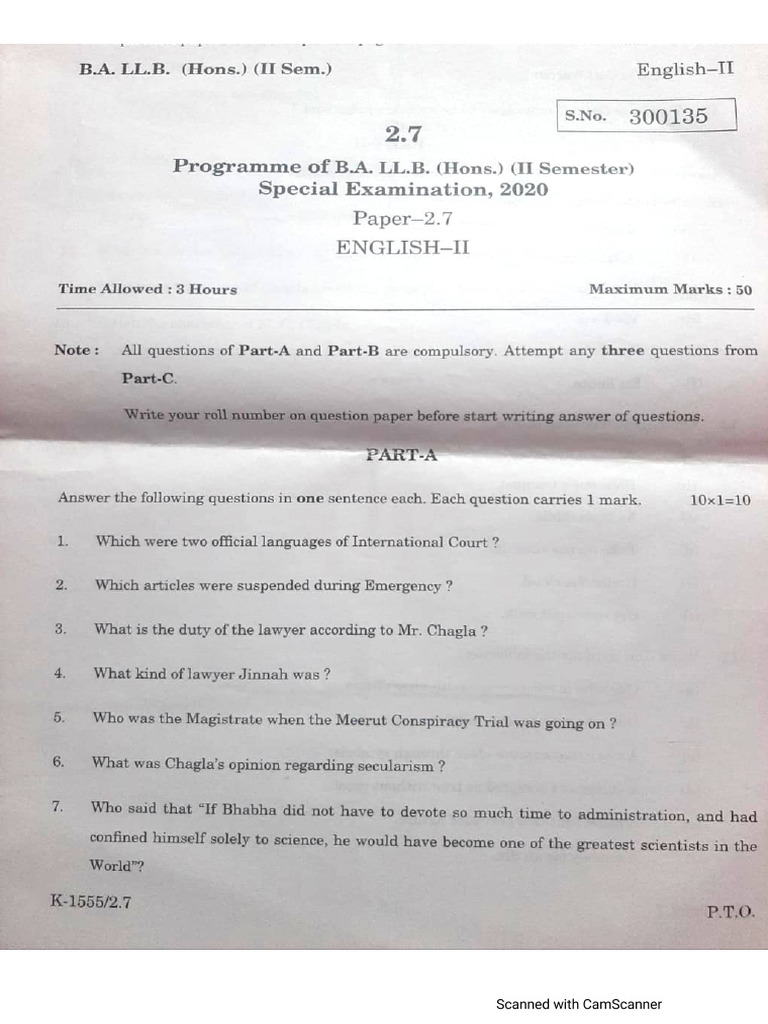 2nd SEM Papers 2020 | PDF