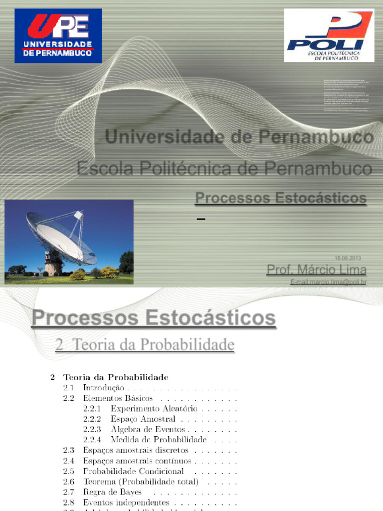 Processos Estoc-Sticos - 02 - Teoria Da Probabilidade | PDF | Axioma | Lógica