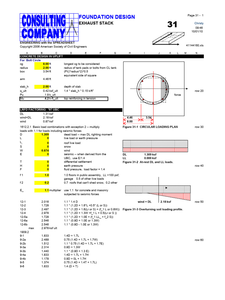 Foundation Design Exhaust Stack - 241121 - 194847 | PDF | Civil Engineering