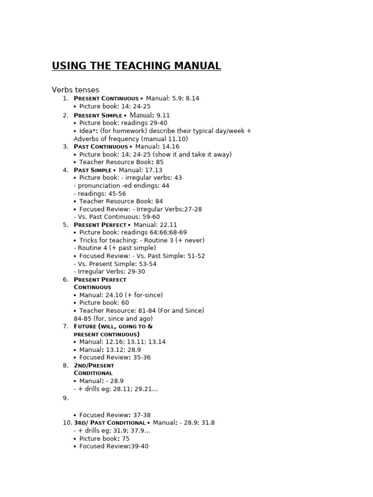 1.1.1 Using Teaching Manual | PDF | Verb | Linguistics