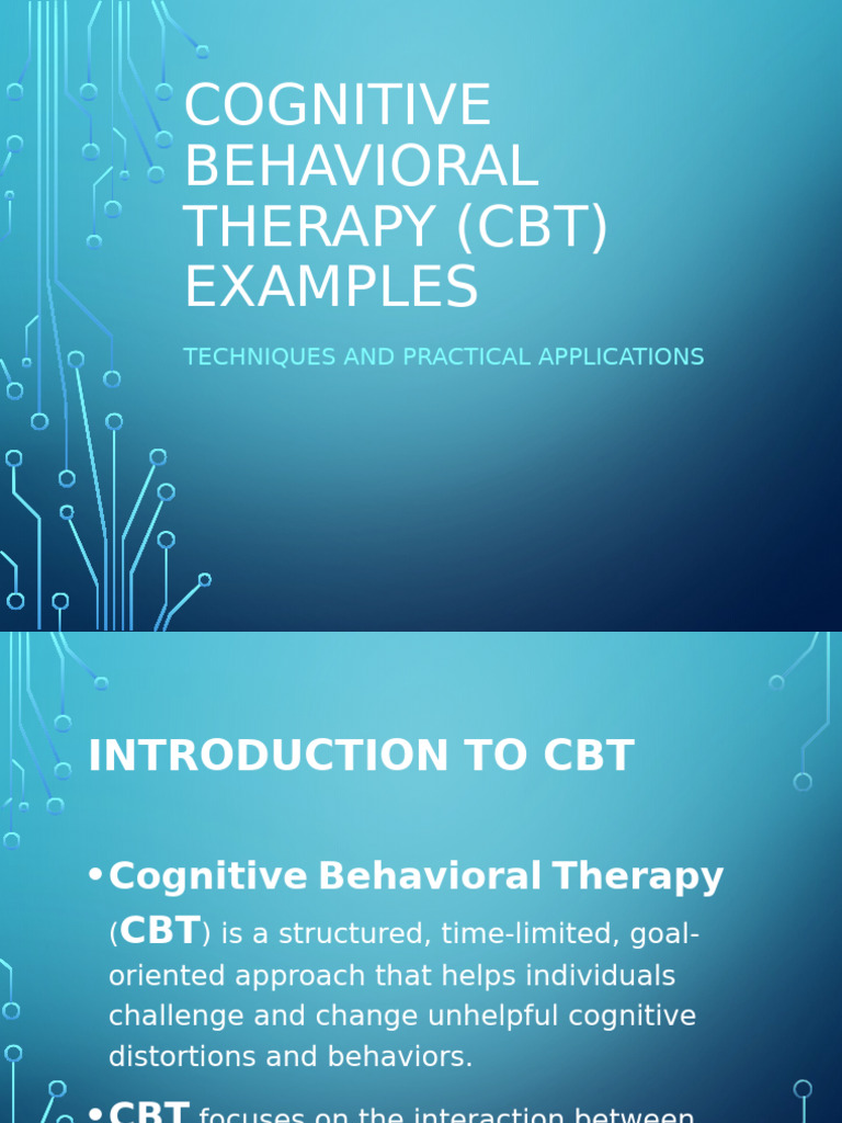 CBT Examples Presentation Updated | PDF | Cognitive Behavioral Therapy ...