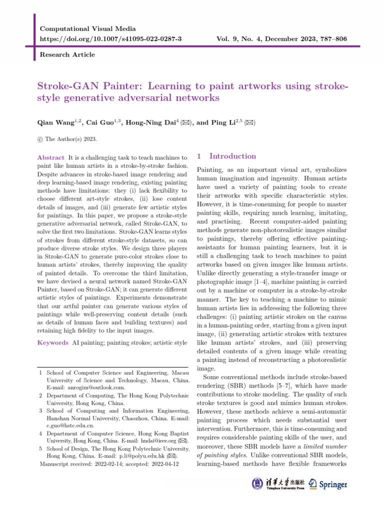 Stroke-GAN Painter: Learning To Paint Artworks Using Stroke-Style ...