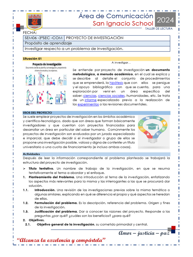 Tema 3° Proyecto de Inv . | PDF | Cognición | Science