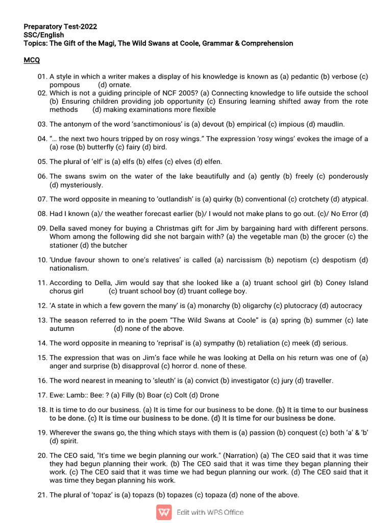 Weekly Test 2422 | PDF