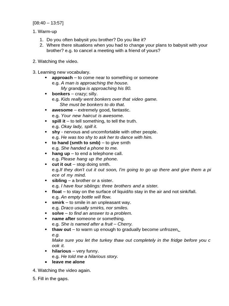 Thundermans Vocabulary and Activities | PDF