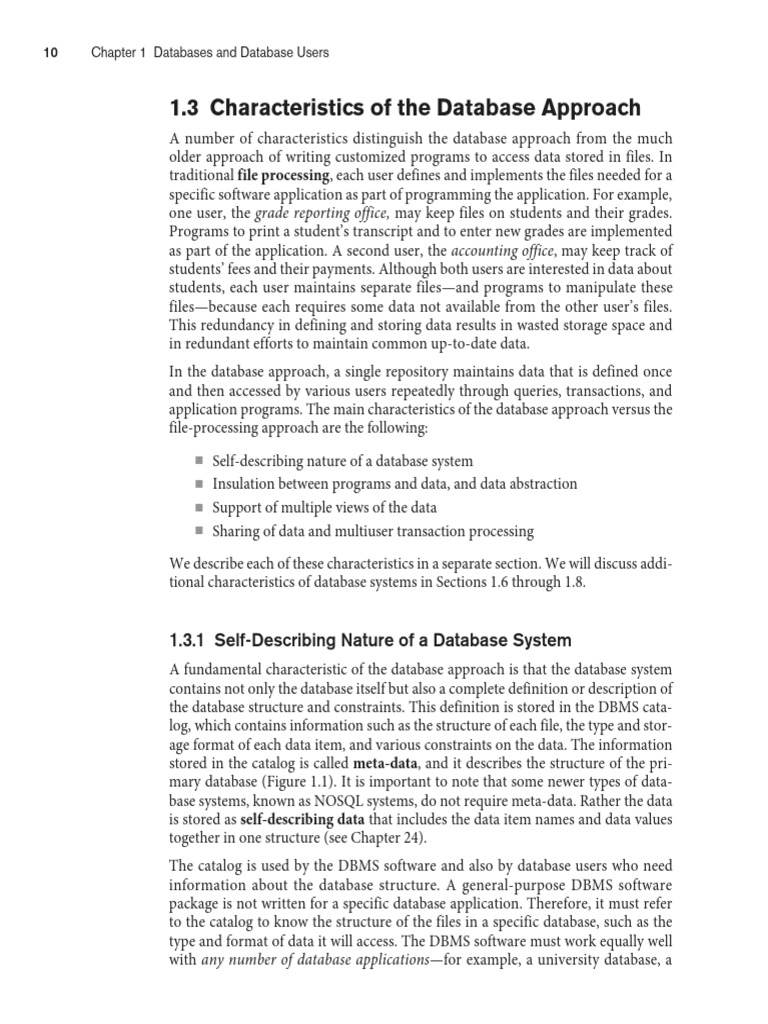 3-Characteristics of Database Approach-19-07-2024 | PDF | Databases ...