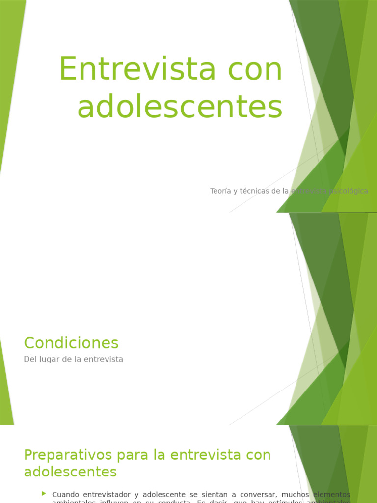 Entrevista Con Adolescentes | PDF | Adolescencia | Sicología