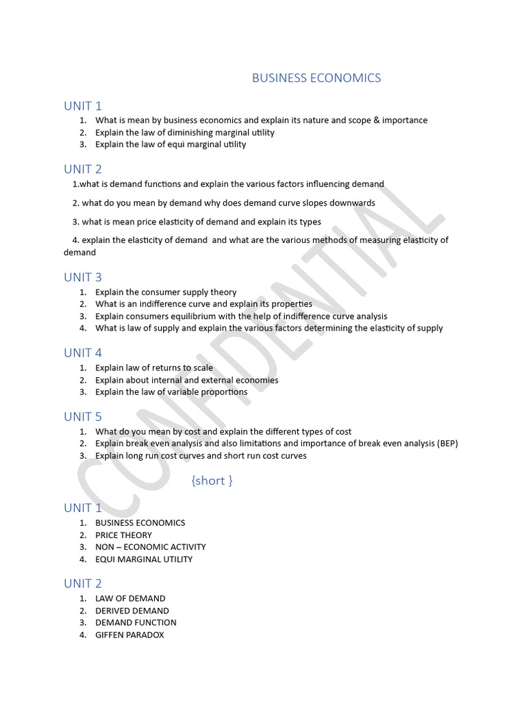 Business Economics | PDF | Finance & Money Management