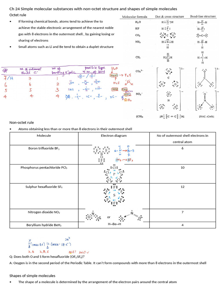 Molecular Geometry of Simple Substances | PDF | Chemical Bond | Molecules