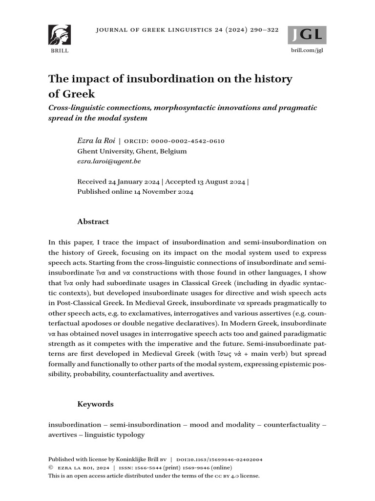 The Impact of Insubordination On The His | PDF | Clause | Syntax