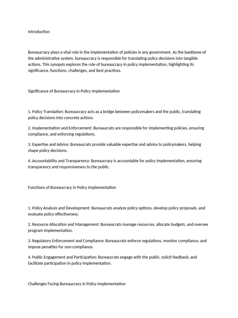 Comprehensive View On Topic | PDF | Policy | Bureaucracy