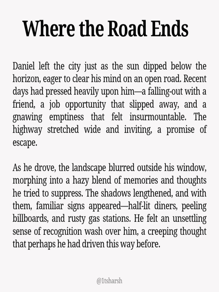 Where The Road Ends | PDF | Poetry