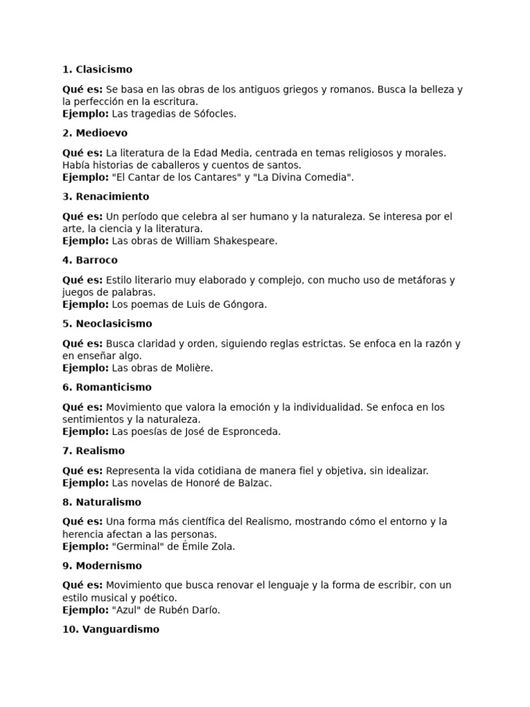 12 Escuelas Literarias | PDF