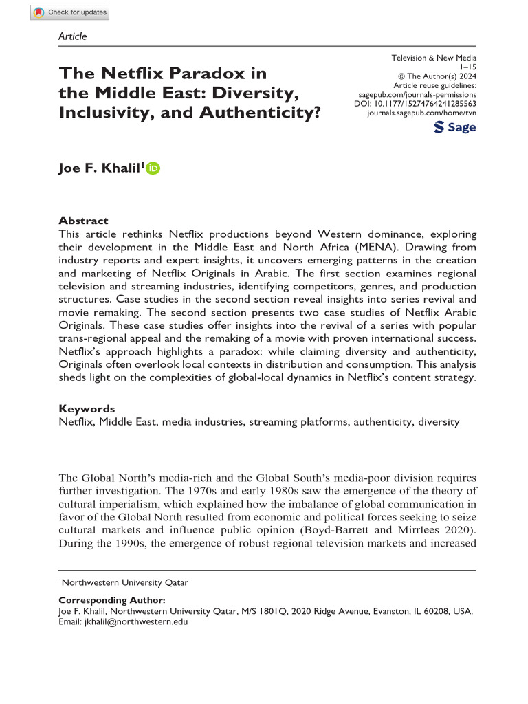 KHALIL, Joe F. (2024) - The Netflix Paradox in The Middle East ...