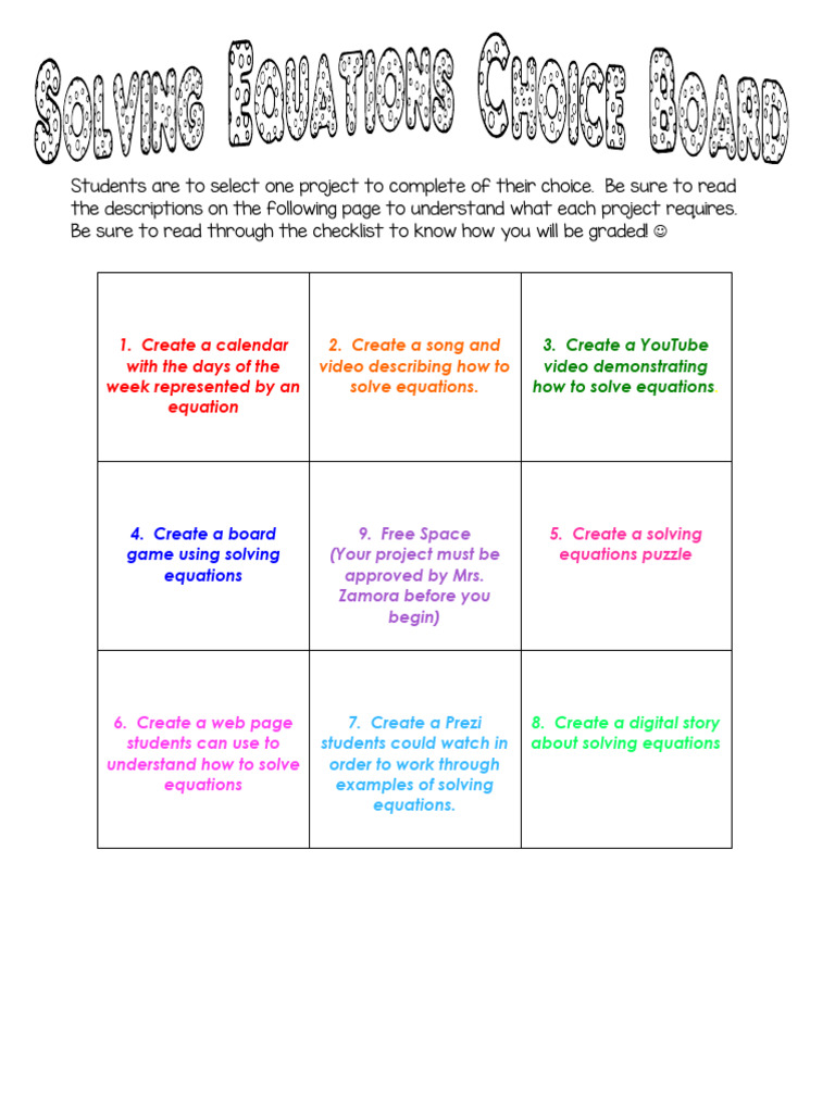Creative Projects for Solving Equations | PDF | Equations | Mathematics