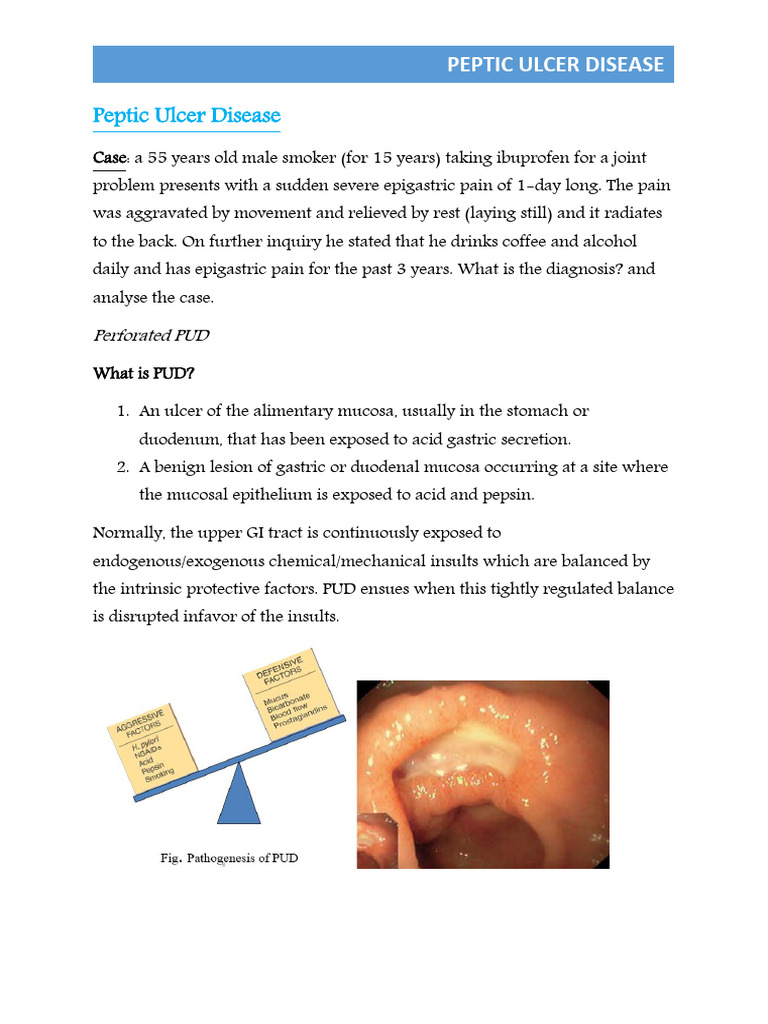 CASE 36 Peptic Ulcer Disease | PDF | Stomach | Anatomy