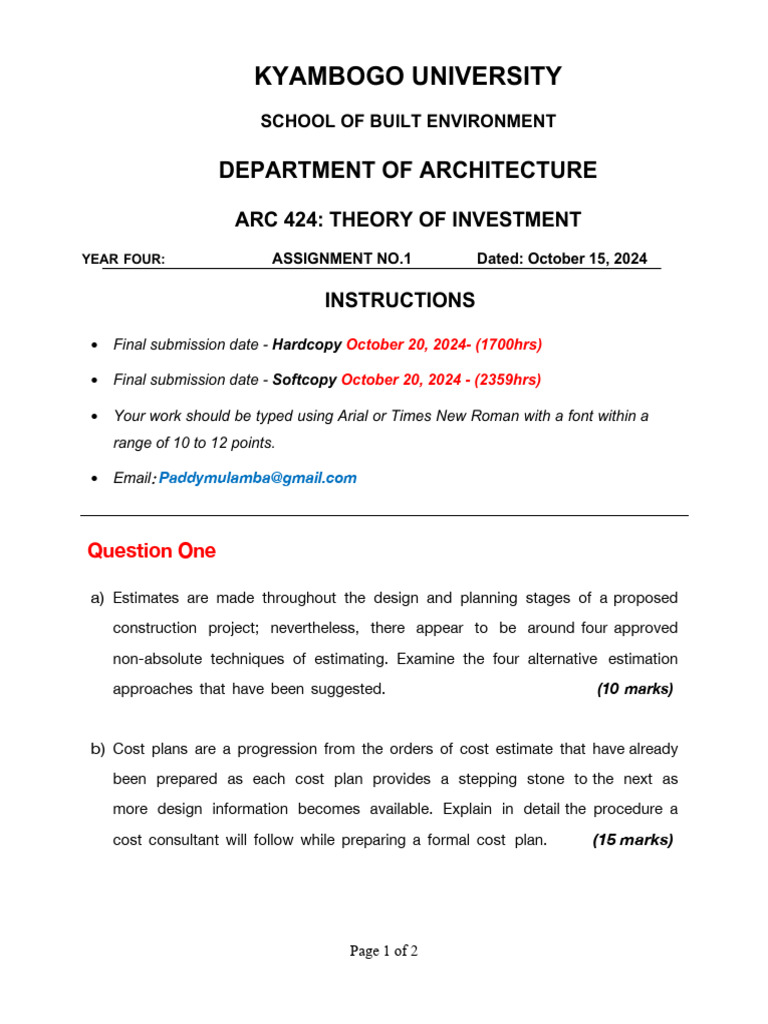 Assignment No.1 - Arc 424 | PDF | Business | Technology & Engineering