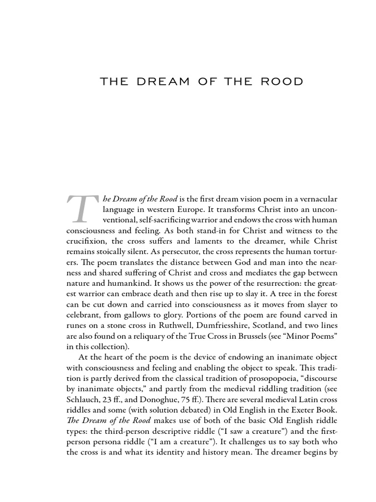 The Dream of The Rood by Craig Williamson (Transl.) | PDF | Glory ...