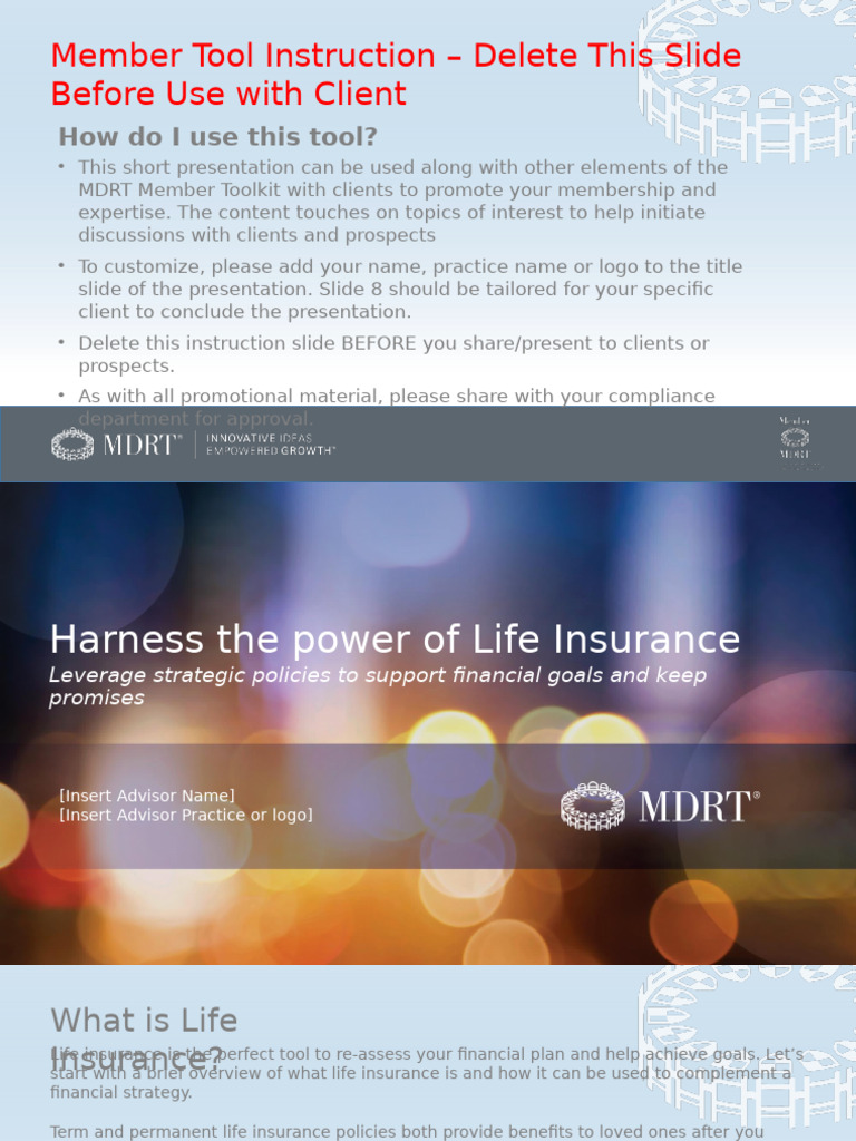 Life Insurance Presentation Guide | PDF | Life Insurance | Insurance