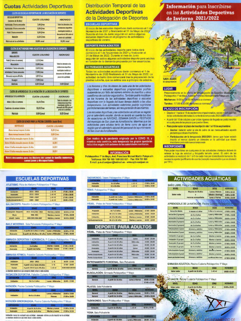 TRIPTICO ACTIVIDADES 2021 2022 - Ok | PDF