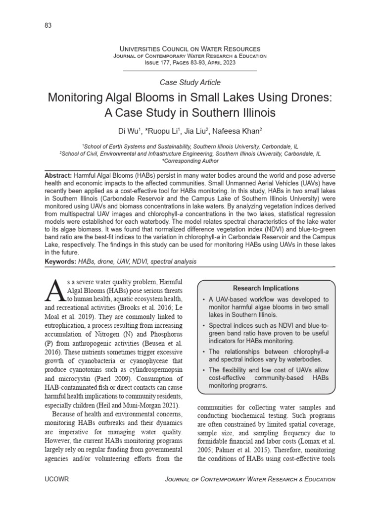BOM ALGAS Contemporary Water Research - 2023 - Wu - Monitoring Algal Blooms in Small Lakes Using ...