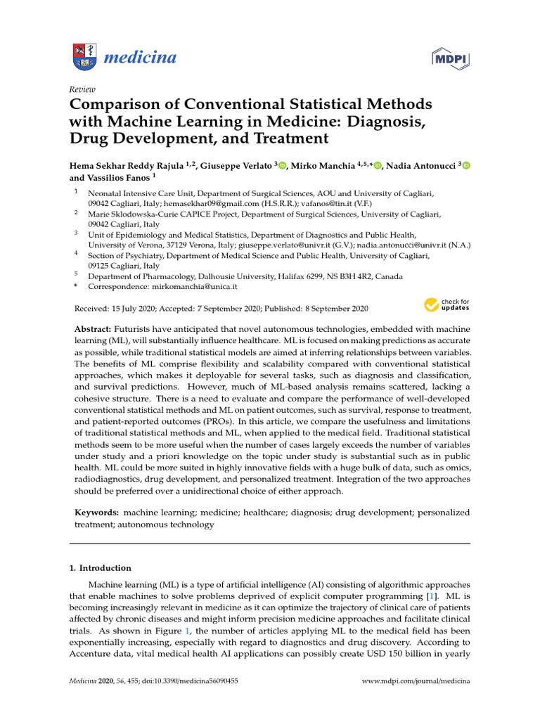 Rajula Et Al. - 2020 - Comparison of Conventional Statistical Methods ...