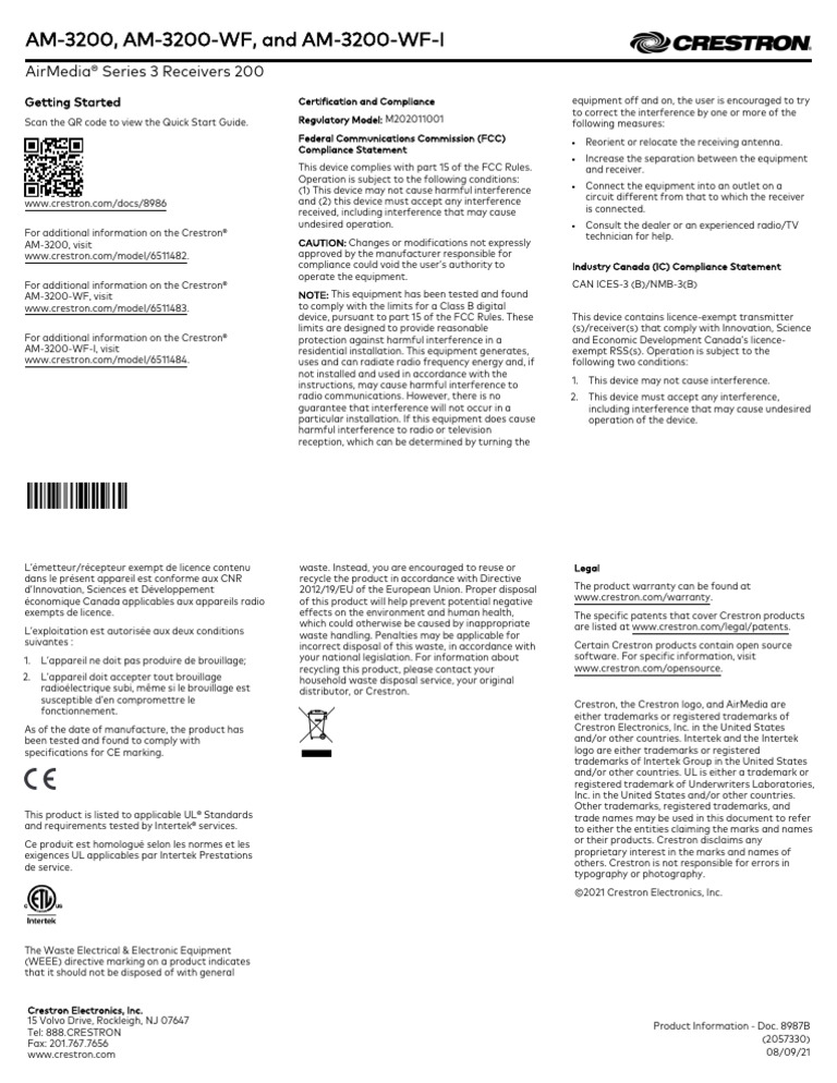 Información Del Producto AM3200 AM3200WF y AM3200WFmgpiam3200 | PDF ...