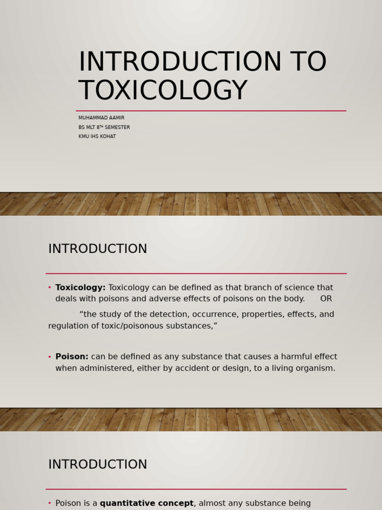Introduction To Toxicology and Poison Presentation | PDF | Poison ...