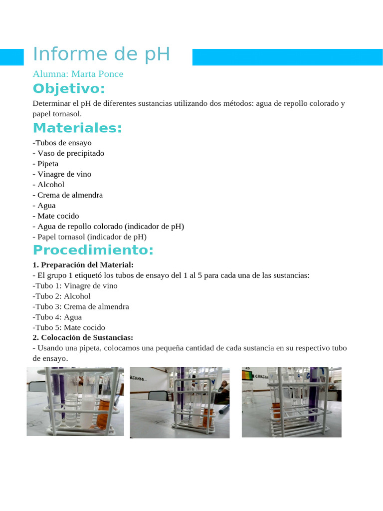 Informe de PH | PDF