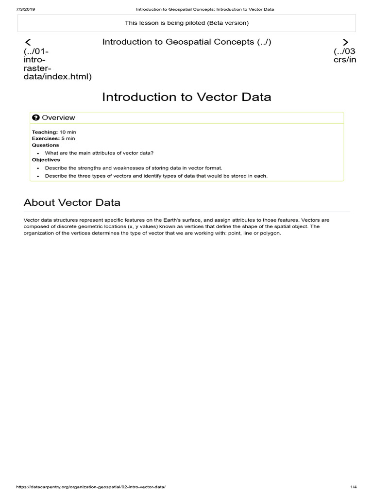 Introduction To Vector Data | PDF | Computing | Computer Data