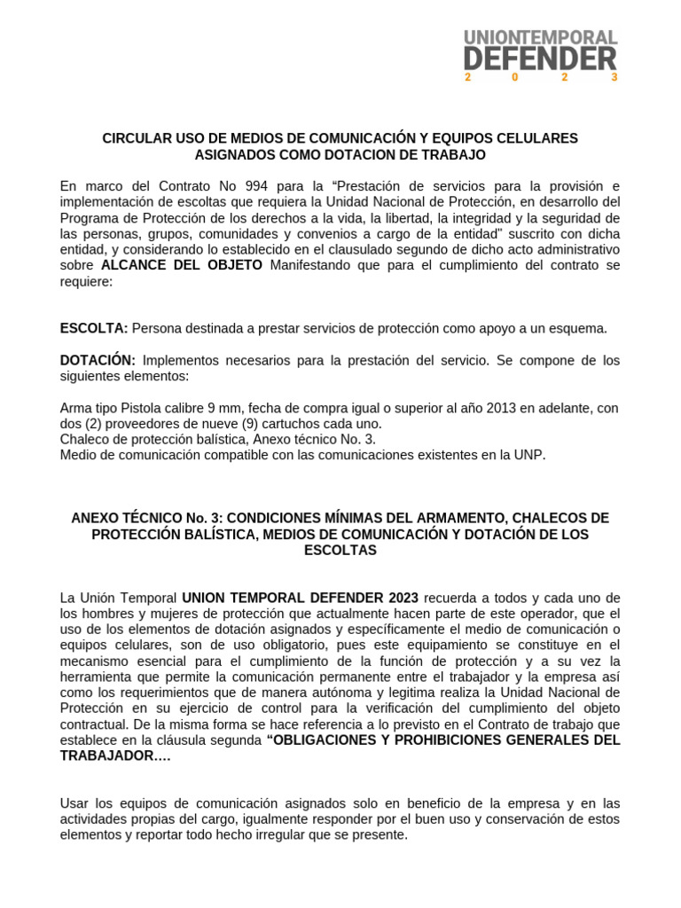 Circular Uso de Medios de Comunicación y Equipos Celulares | PDF | Corporaciones