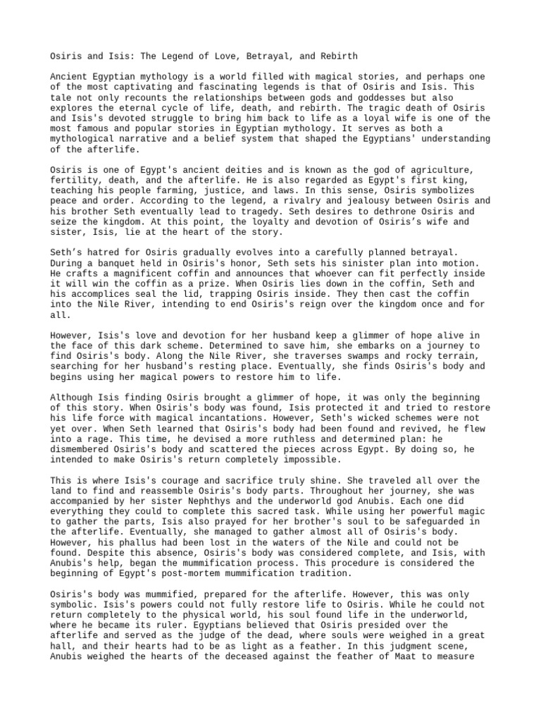 Osiris & Isis: Love, Betrayal, Rebirth | PDF | Osiris | Isis